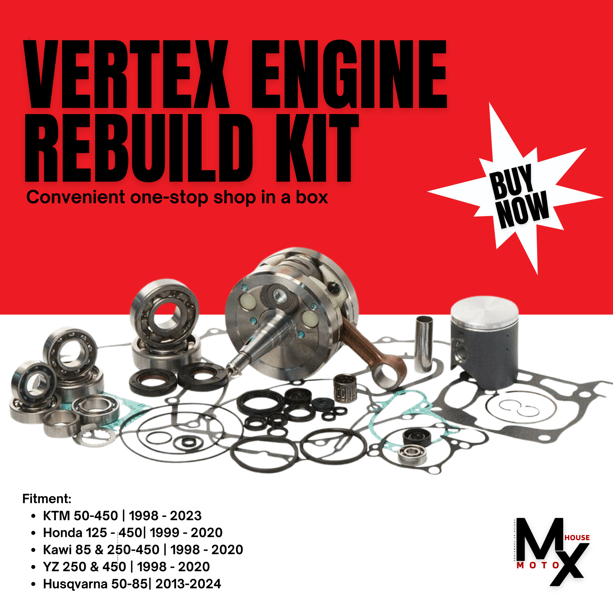 Ready to bring your Dirt Bike back to life? Vertex Complete Engine Reb ...